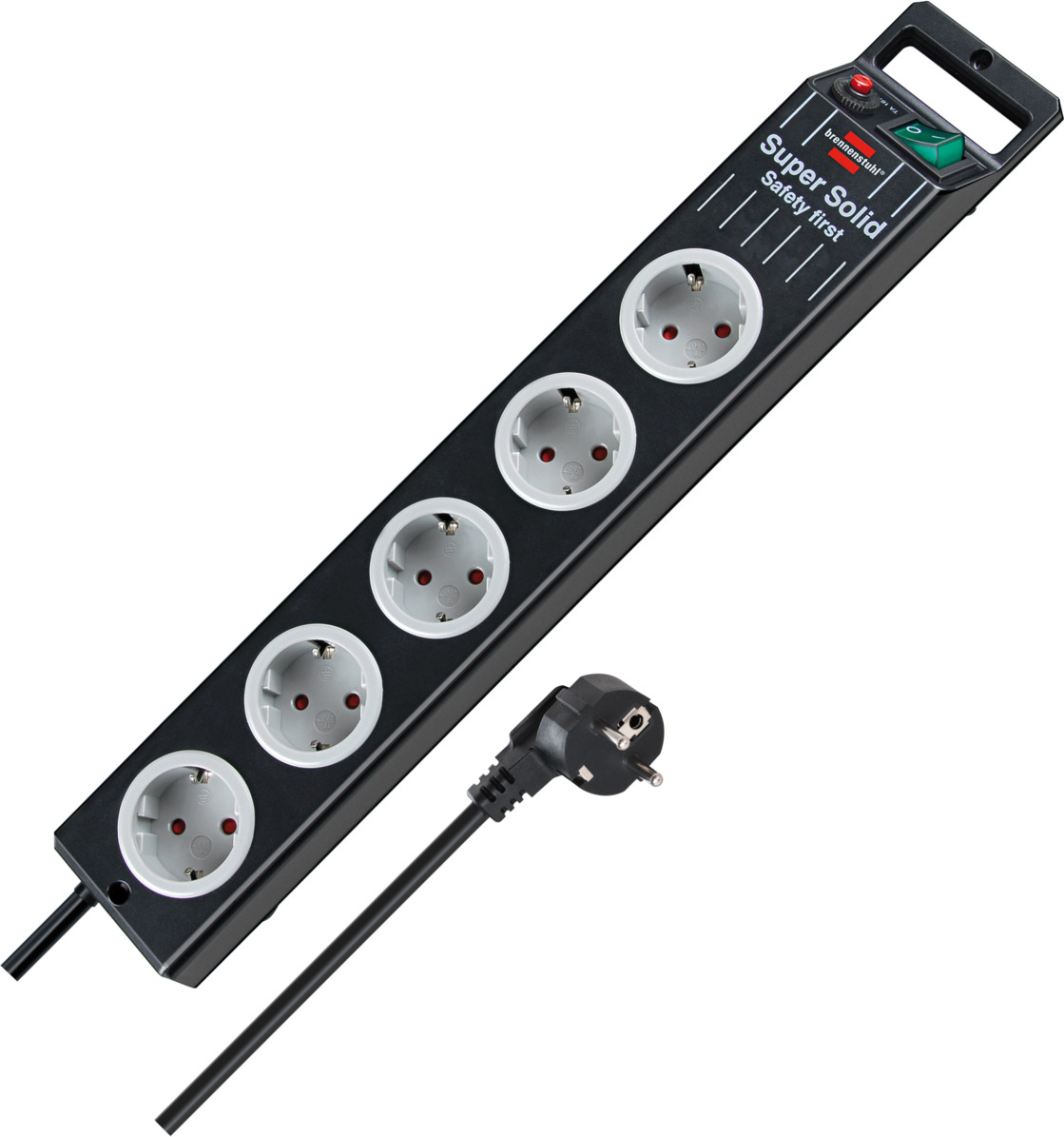 Super-Solid-Line extension lead 5-way black 2.5m H05VV-F 3G1.5 ...