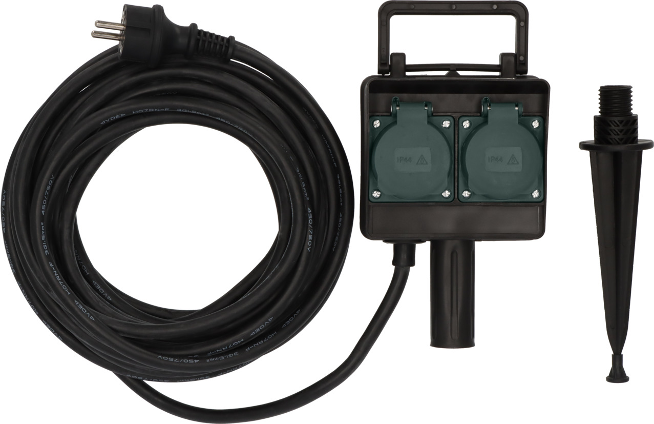 Socket outlet with earth rod IP44 4-way 10m H07RN-F 3G1,5 | brennenstuhl®