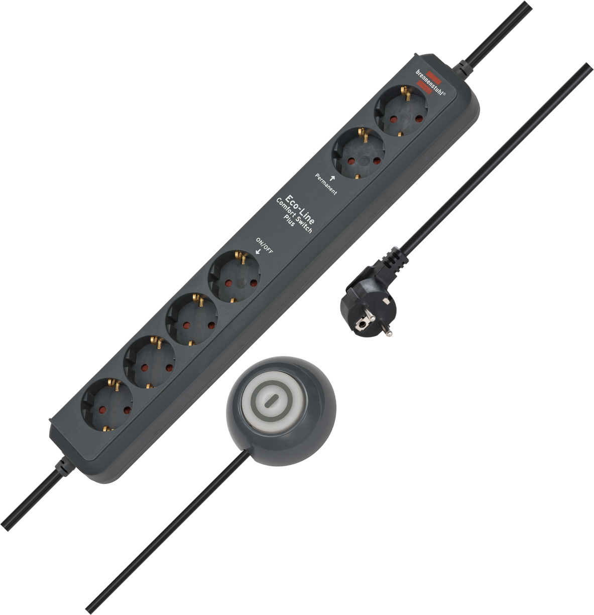 Eco-Line Extension Lead Comfort Switch Plus EL CSP 24 6-way anthracite ...