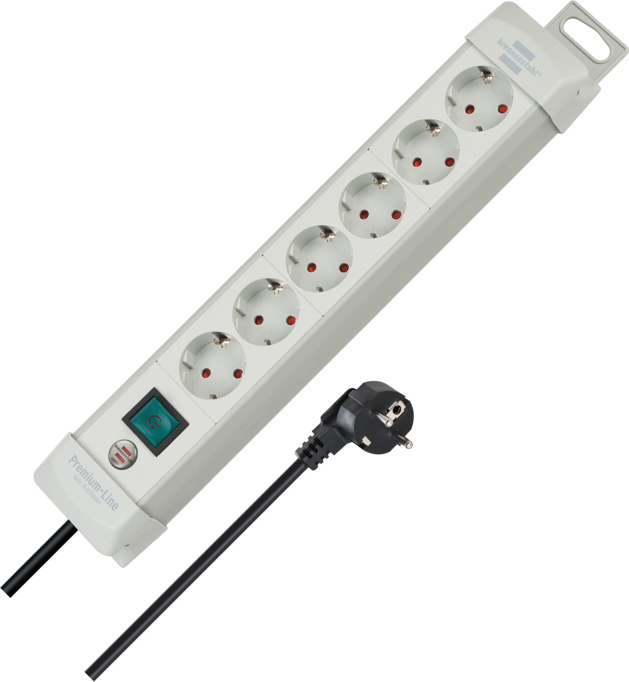 Premium-Line extension lead 6-way light grey 3m H05VV-F 3G1,5 ...