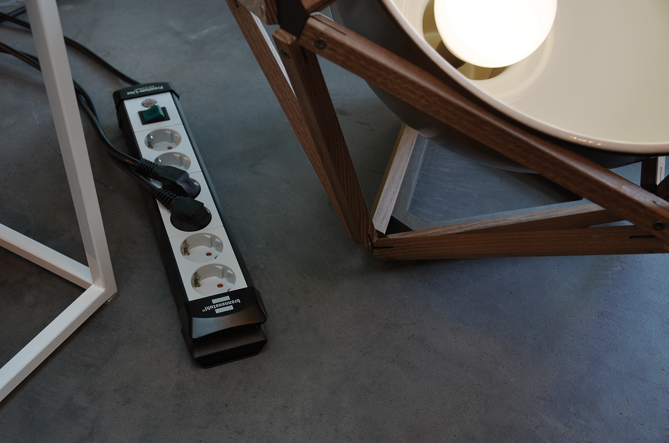 Premium-Line extension lead 6-way black/light grey 3m H05VV-F 3G1.5 ...