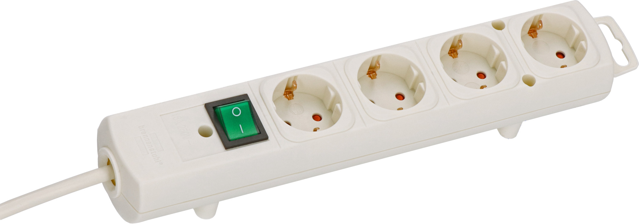 Comfort Line Plus extension lead with flat plug 4-way white 2m H05VV-F ...