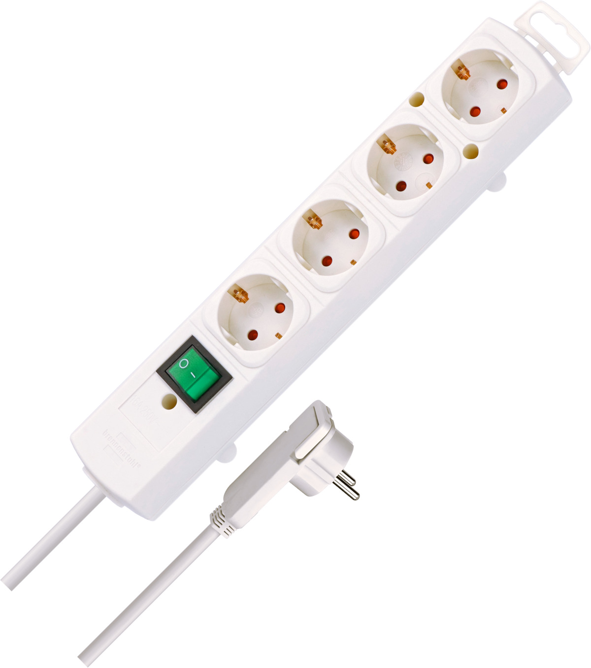 Comfort Line Plus extension lead with flat plug 4-way white 2m H05VV-F ...