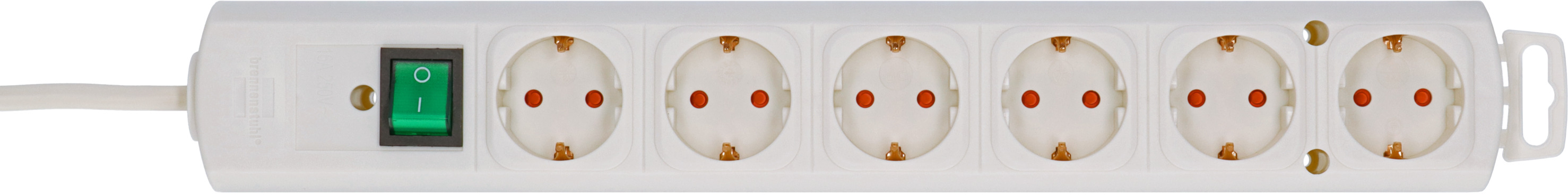 Comfort Line Plus extension lead with flat plug 6-way white 2m H05VV-F ...