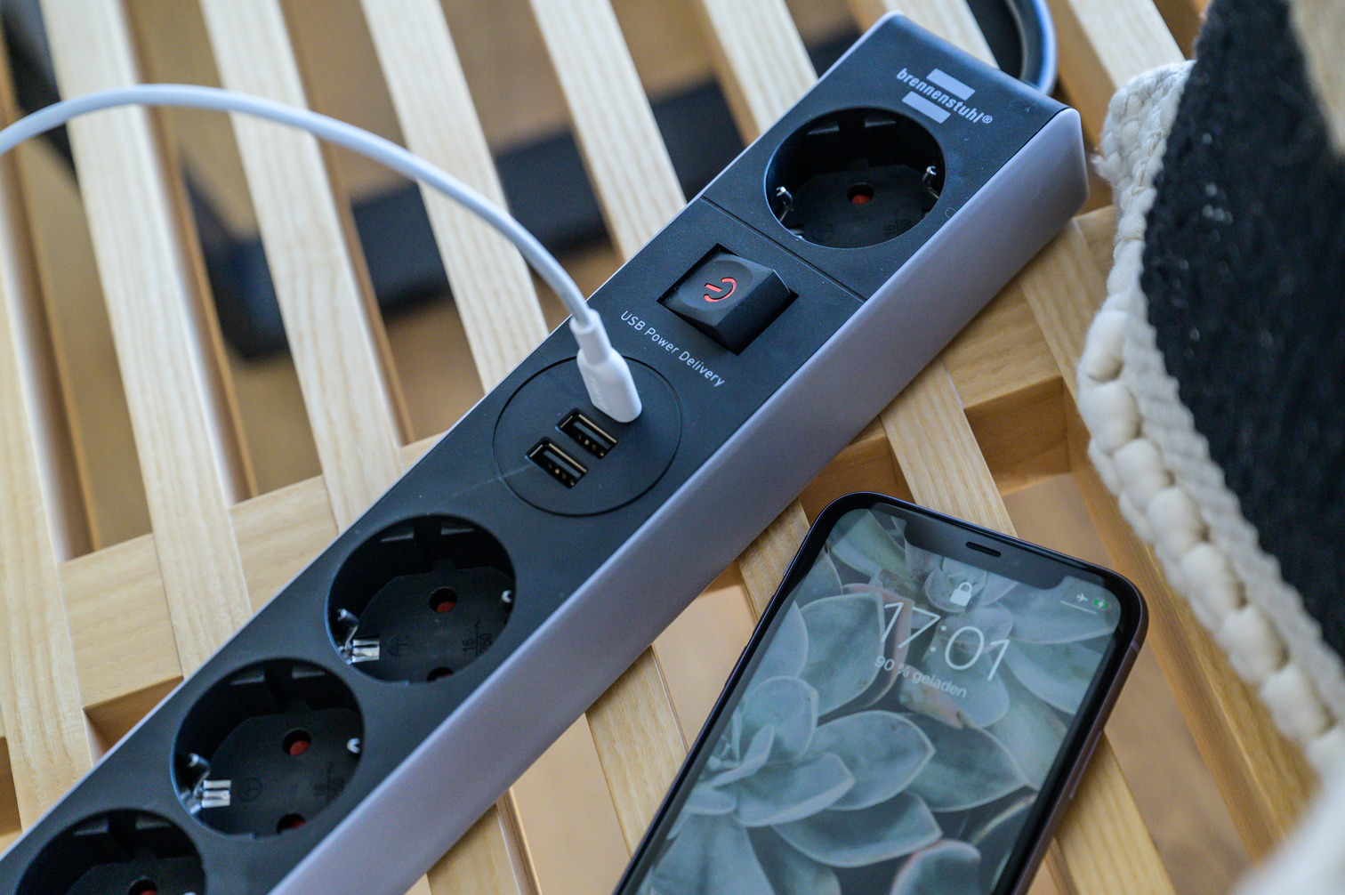 Extension Lead USB C Power Delivery 5-way grey/black | brennenstuhl®