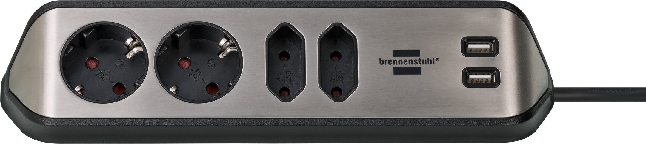 brennenstuhl®estilo corner extension lead with USB charging function 4 ...
