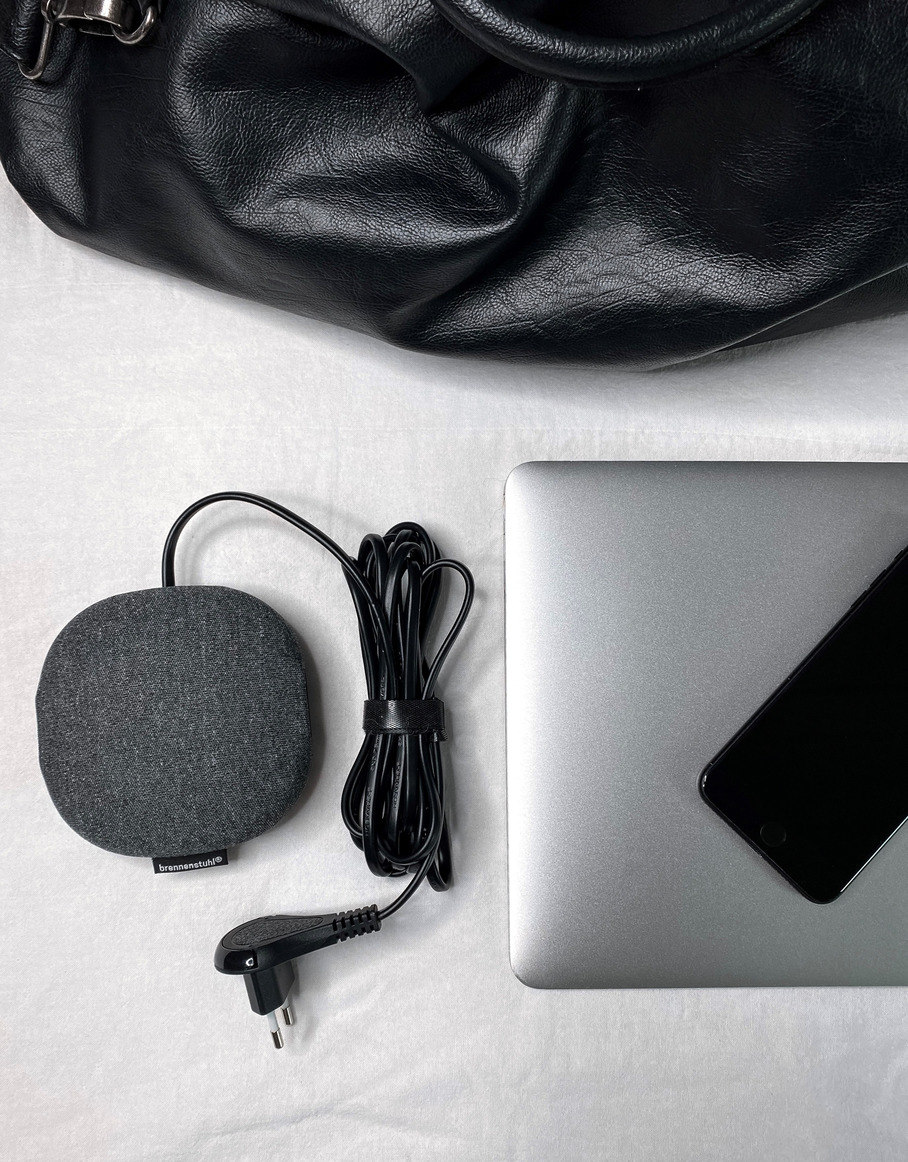 brennenstuhl®estilo charging station with textile surface 1xEuro-socket and 2xUSB-Charger black ...