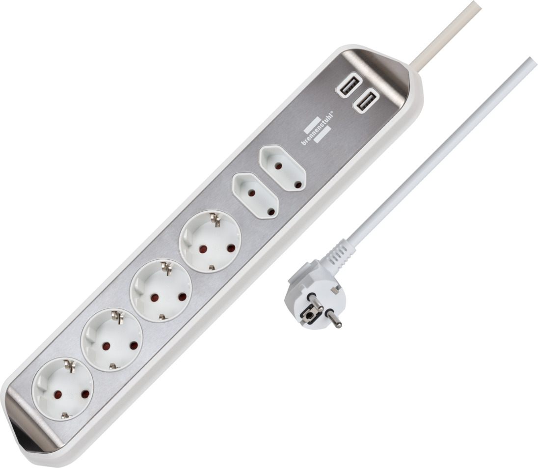 brennenstuhl®estilo corner extension lead with USB charging function 6 ...