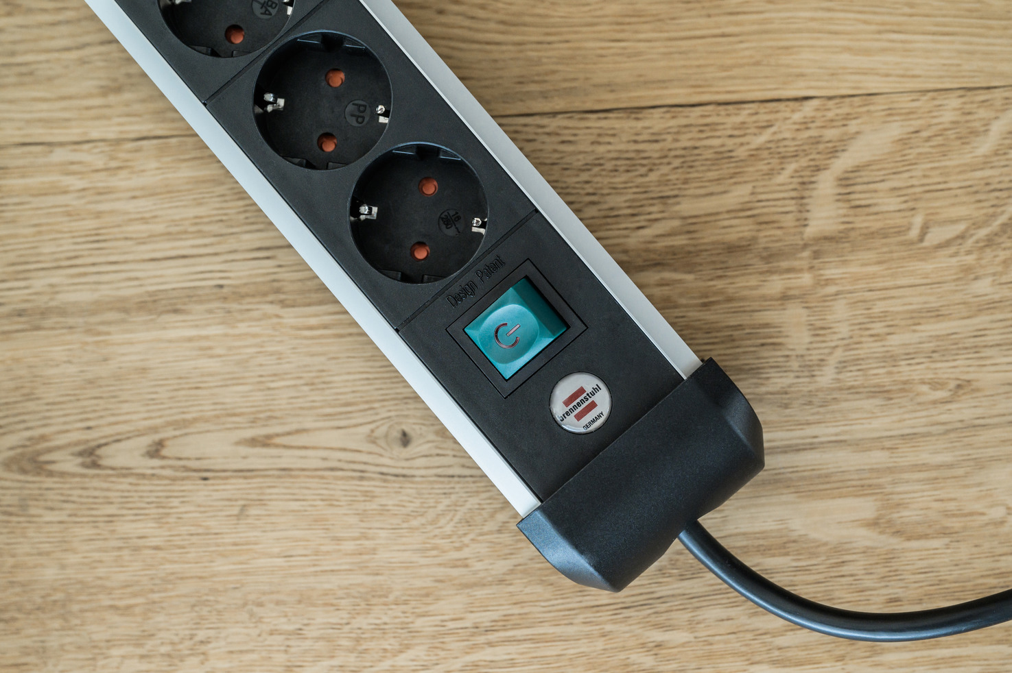 Premium Alu-Line extension lead with switch 6-way 3m H05VV-F 3G1.5 ...