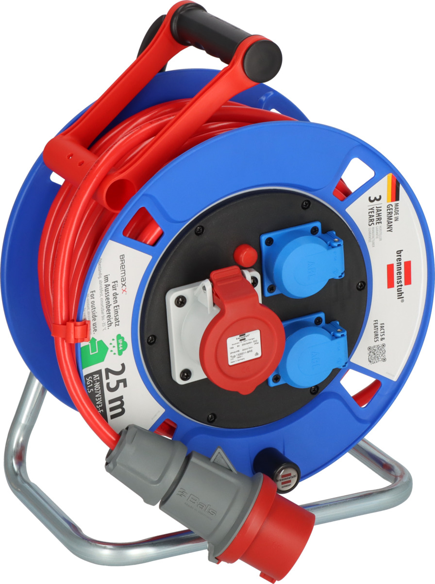 Garant CEE 1 IP44 cable reel 25m N07V3V3-F5G1.5 | brennenstuhl®
