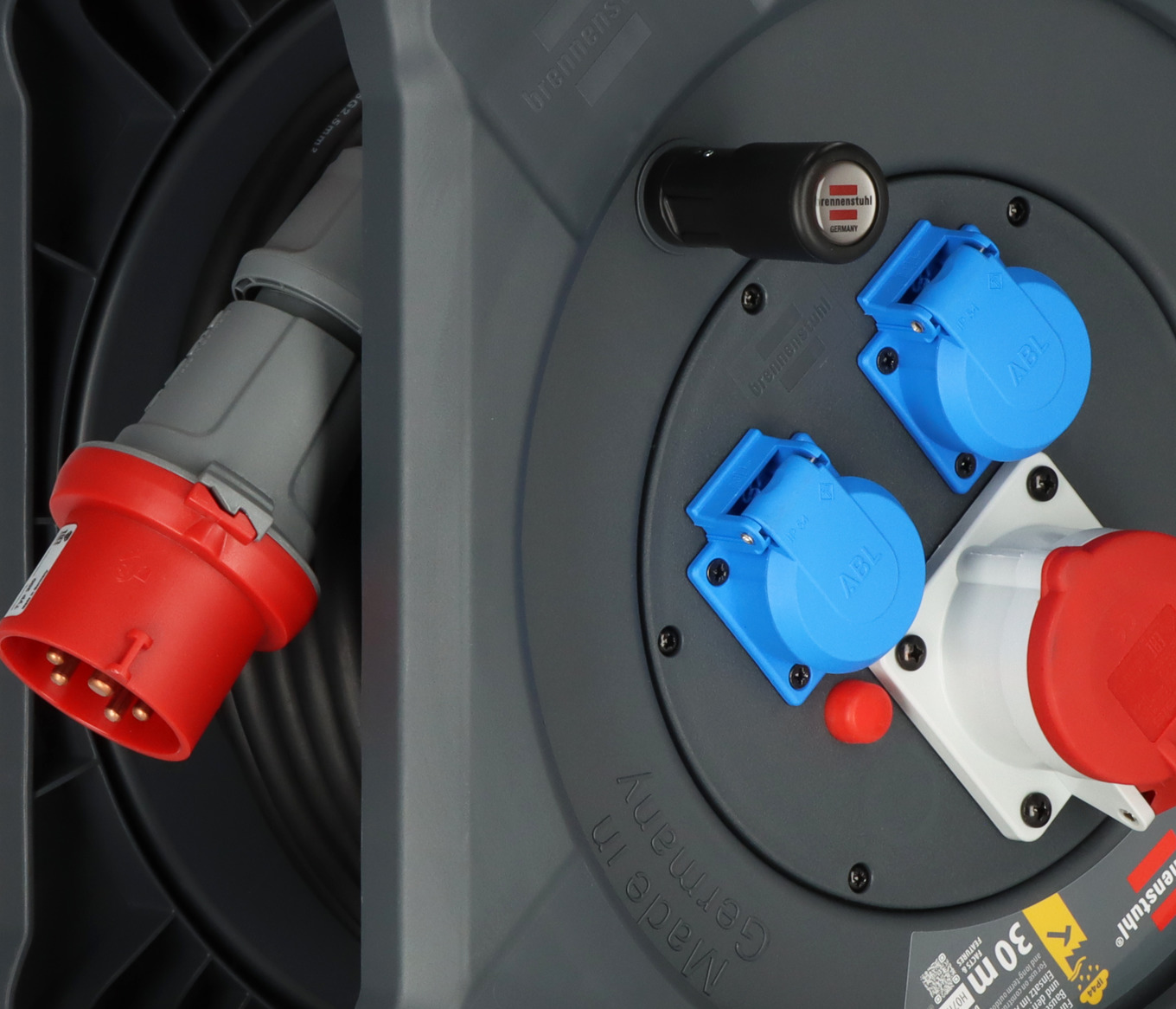 Professional CEE cable reel KD 3200 C1 IP44 30m H07RN-F 5G2.5 ...