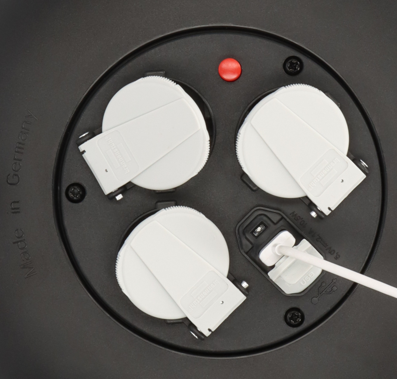 Vario-Line Cable Box VL2-X 3-fold with USB-Charger black 10m H05VV-F ...