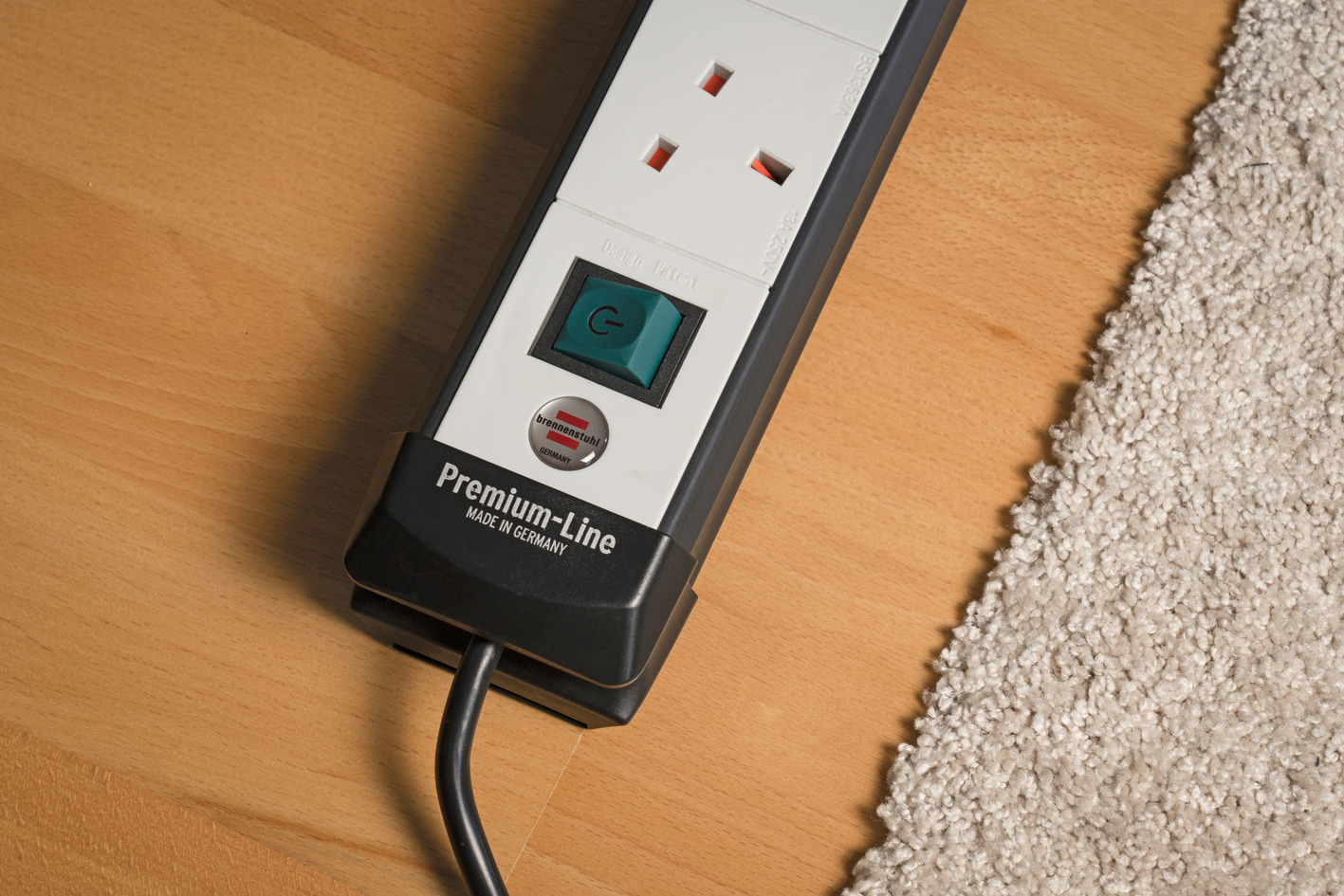 Premium-Line extension lead 4-way black/lightgrey 5m H05VV-F 3G1,25 ...