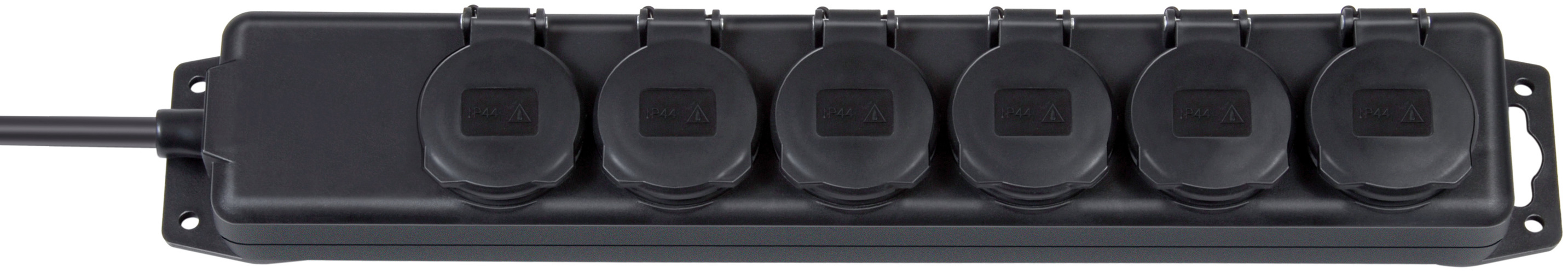 Extension Lead IP44 6-way black 2m H07RN-F 3G1,5 | brennenstuhl®