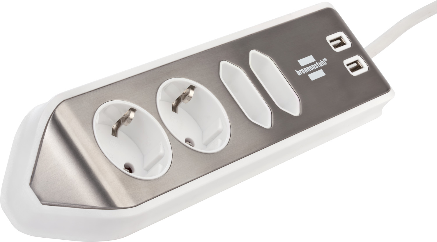 brennenstuhl®estilo corner socket strip with USB charging function 4 ...