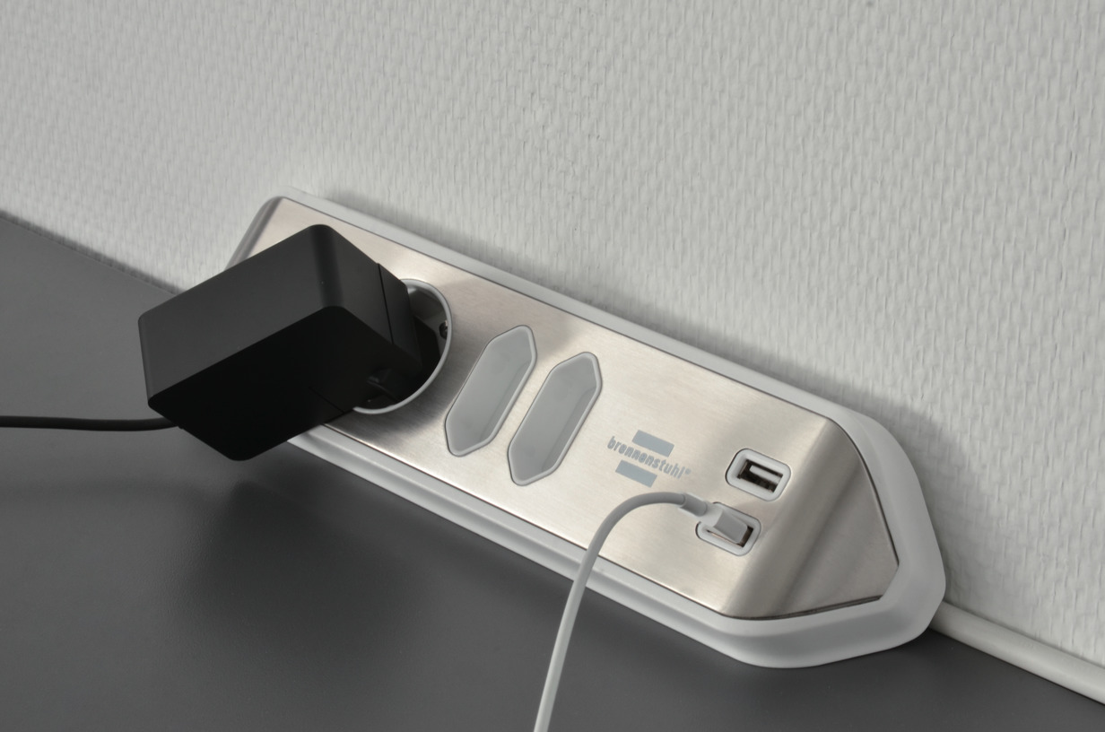 brennenstuhl®estilo corner socket strip with USB charging function 4 ...