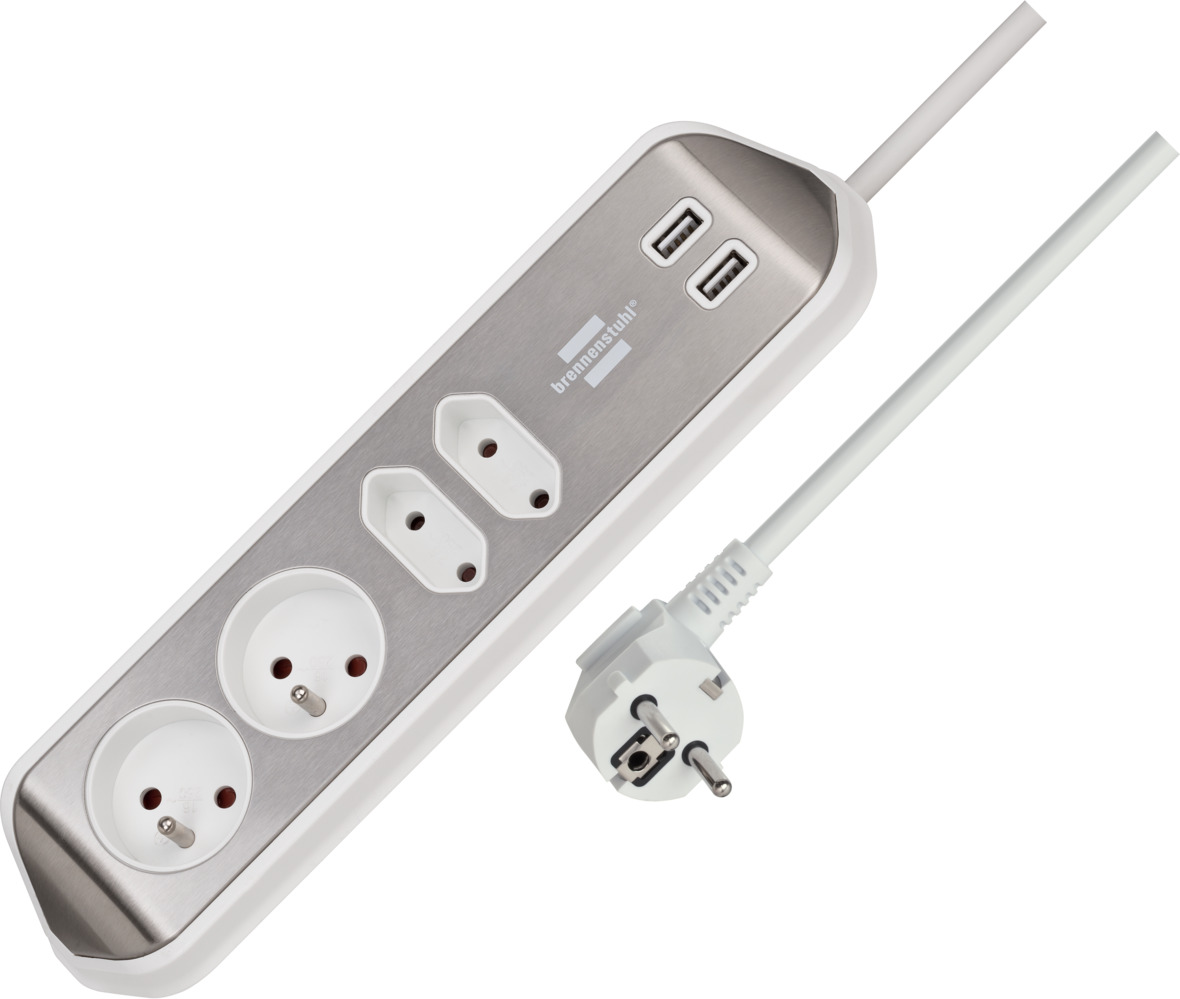 Listwa narożna brennenstuhl®estilo z funkcją ładowania USB 4-kierunkowa ...